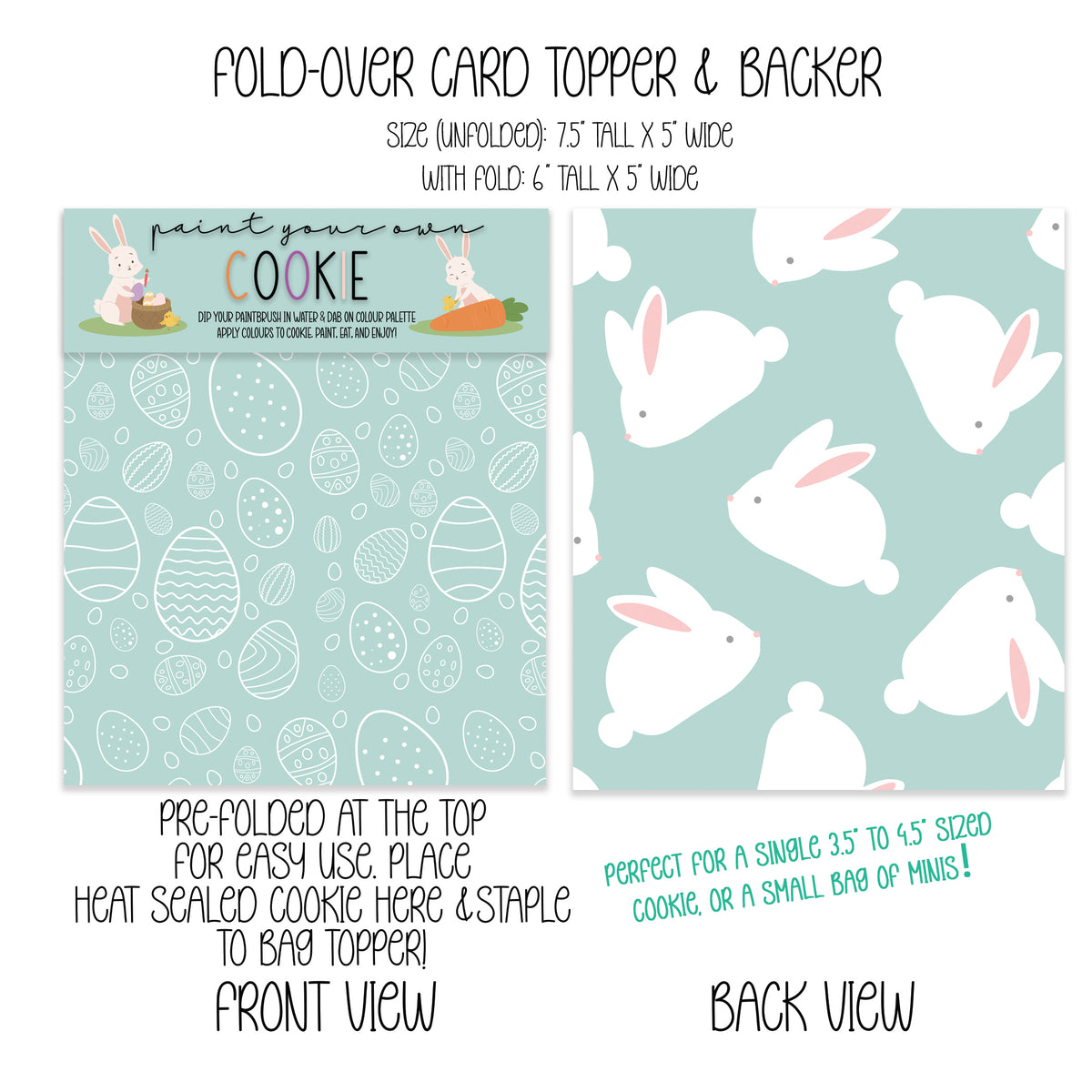 Easter Paint Your Own PYO (green) Bag Topper & Backer - The Cookiery ...