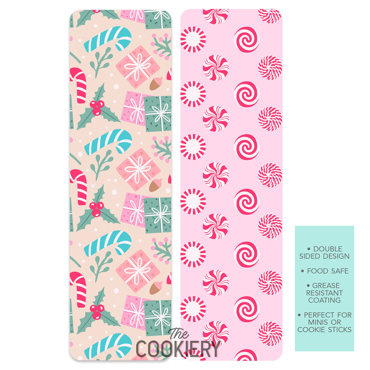 Pink Christmas Grease-Resistant Food Safe Cookie Card Backers - The Co ...