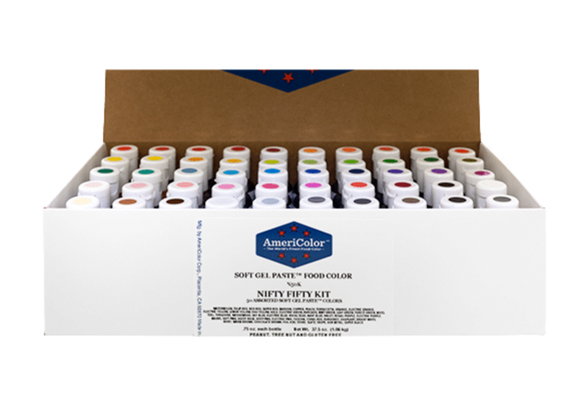 .75 oz Soft Gel Paste 50 Color Nifty Fifty Kit – thecookiery.ca