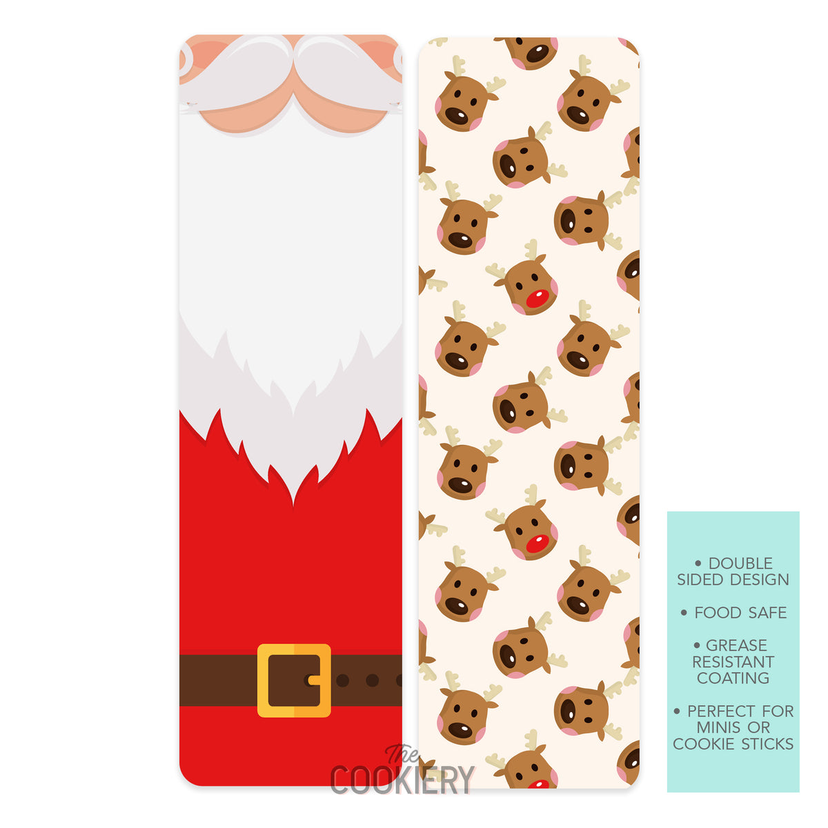 Santa Claus Grease-Resistant Food Safe Cookie Card Backers - The Cooki ...