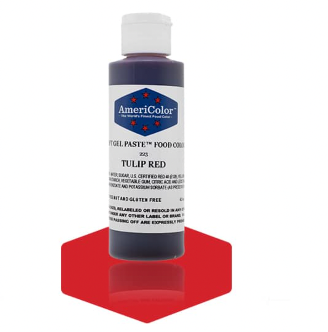 Americolor Tulip Red- Soft Gel .75 oz or 4.5 oz – thecookiery.ca