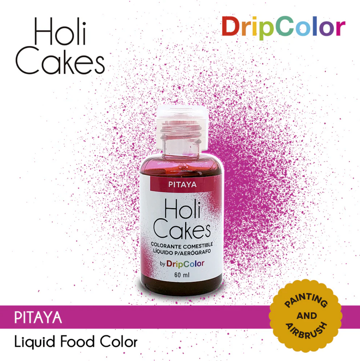 Fuchsia Pink Airbrush Color (Pitaya) - Holi Cakes by Dripcolor ...
