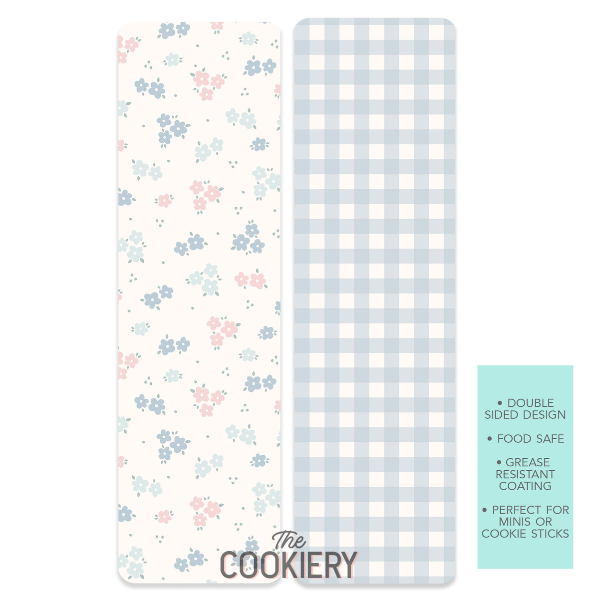 NEW: Blue Gingham Food Safe Cookie Card Backers - The Cookiery ...