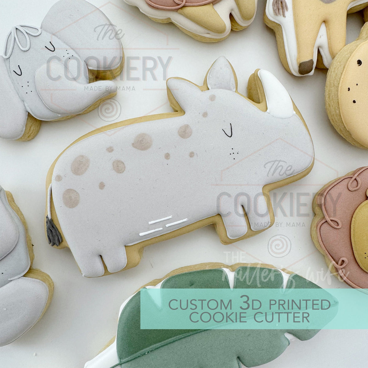 Rhino Cookie Cutter - Safari Animals Cookie Cutter - 3D Printed Cookie ...