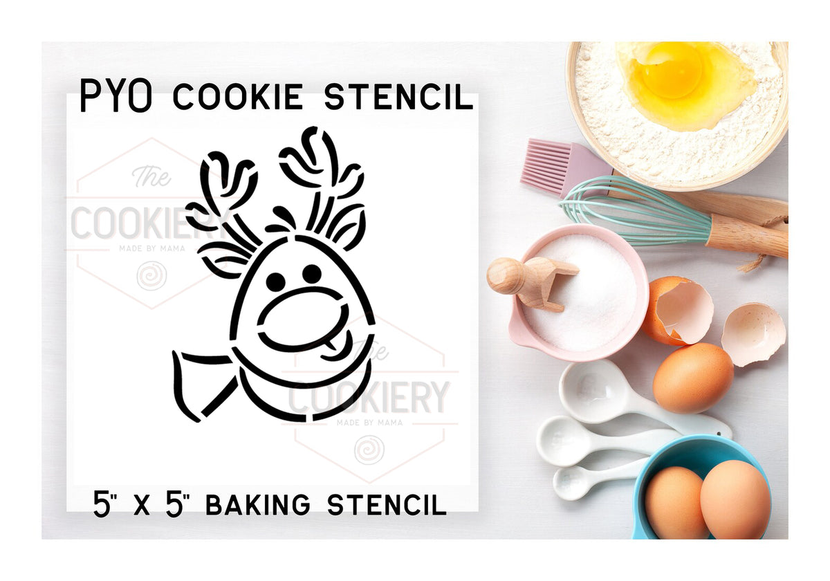 Rudolph Reindeer PYO Stencil - Paint your Own Stencil - Cookie Stencil ...