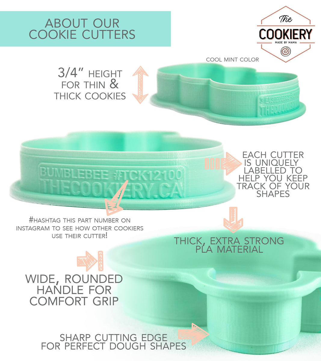 Cute Ghost Cookie Cutter - Halloween - Cookie Cutter - 3D Printed Cook ...