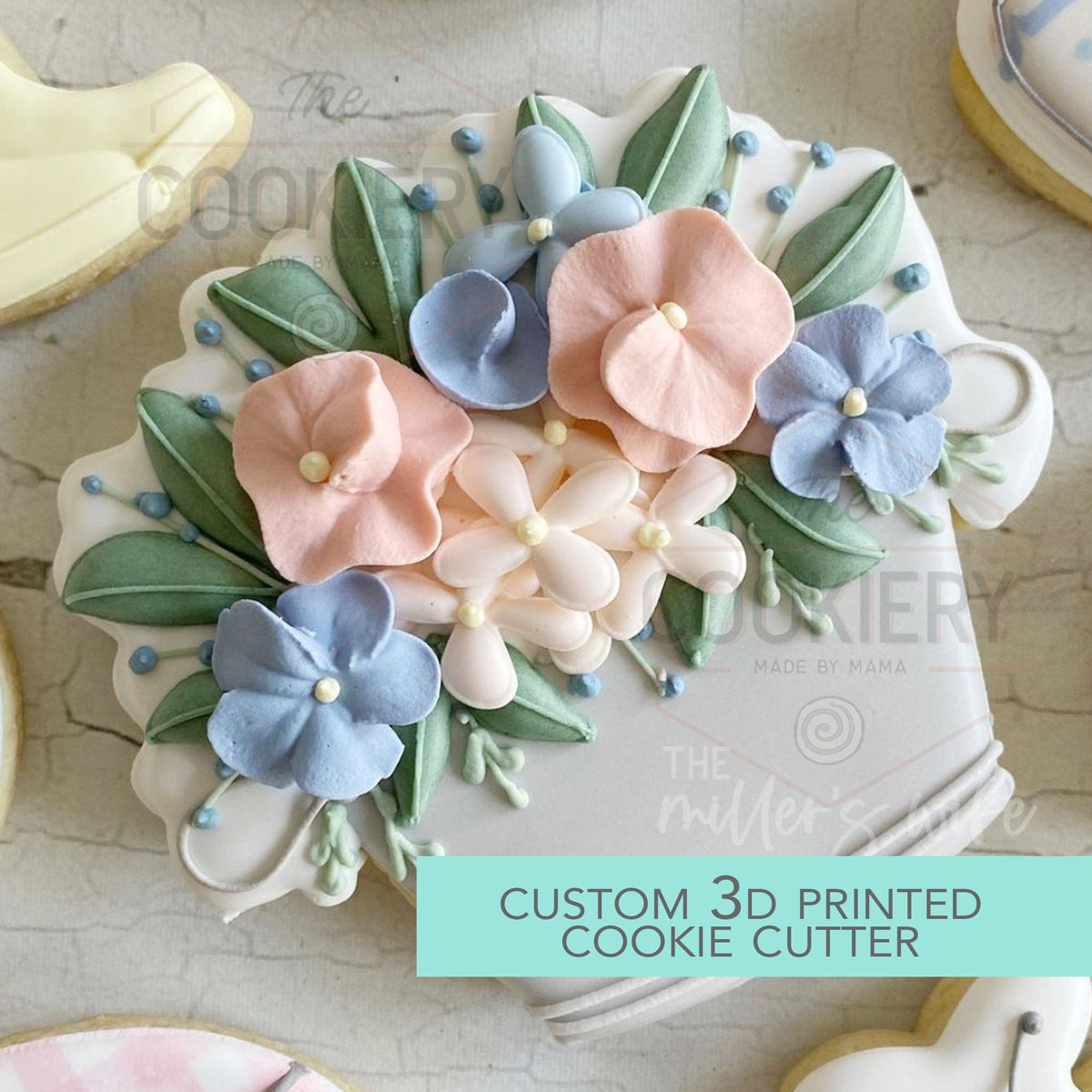 Floral Bucket Cookie Cutter - Spring Cookie Cutter - 3D Printed Cookie ...