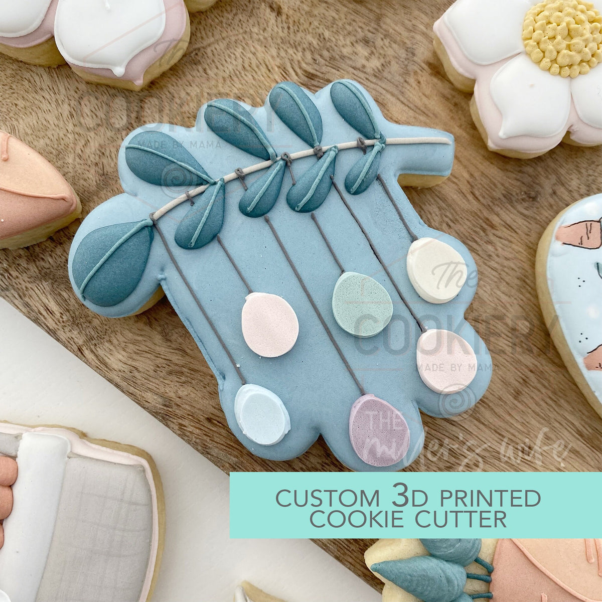 Hanging Egg Branch Cookie Cutter - Spring Easter Cookie Cutter - 3D Pr ...