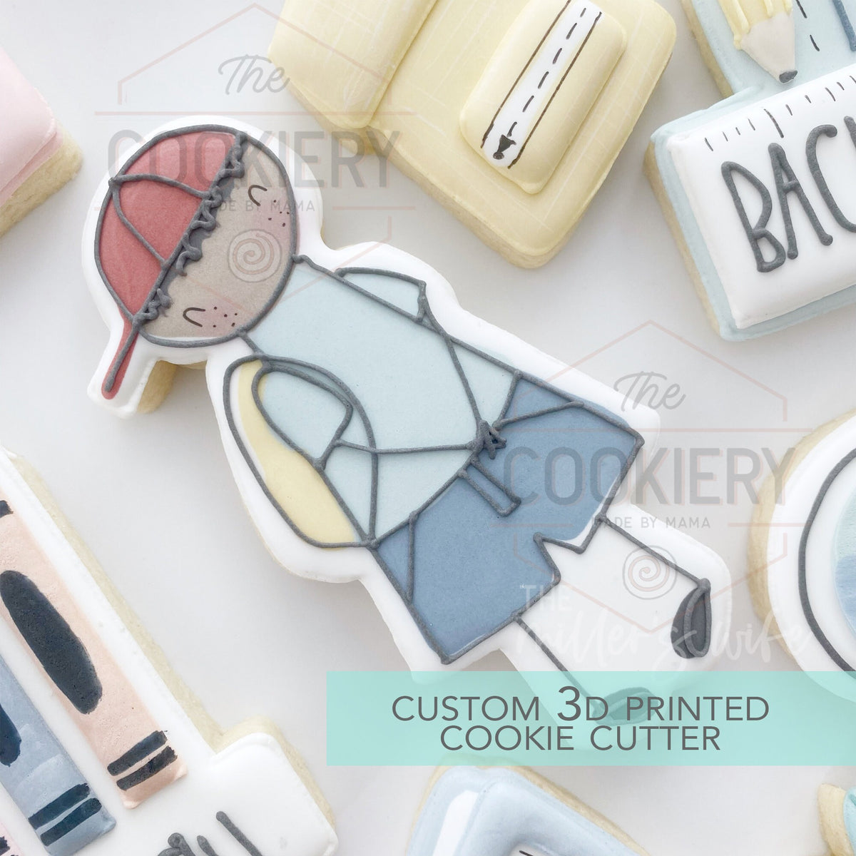 School Boy Cookie Cutter - Back to School - 3D Printed Cookie Cutter ...