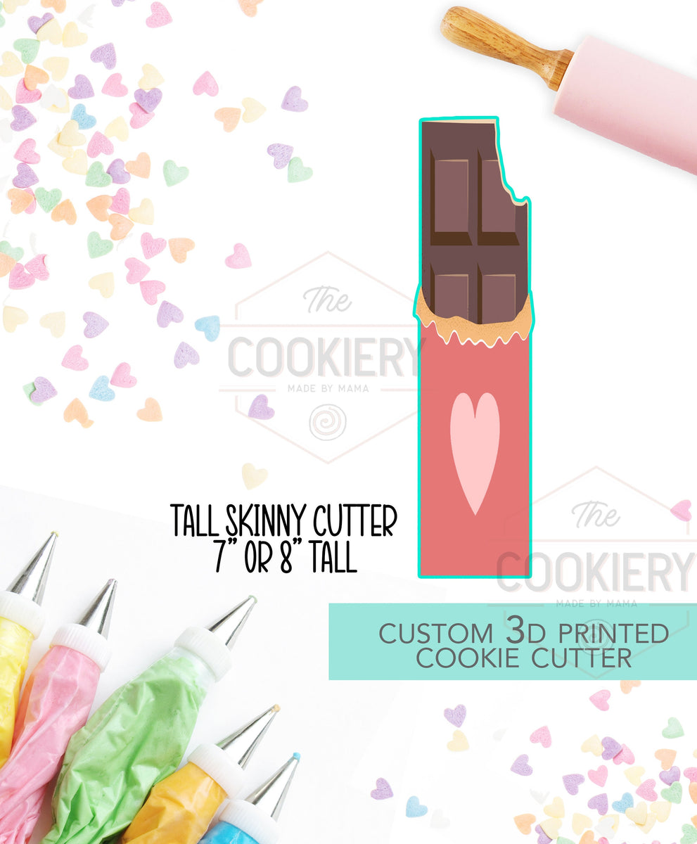 Tall Skinny Chocolate Bar Cookie Cutter - Valentine's Day Cookie Cutte ...