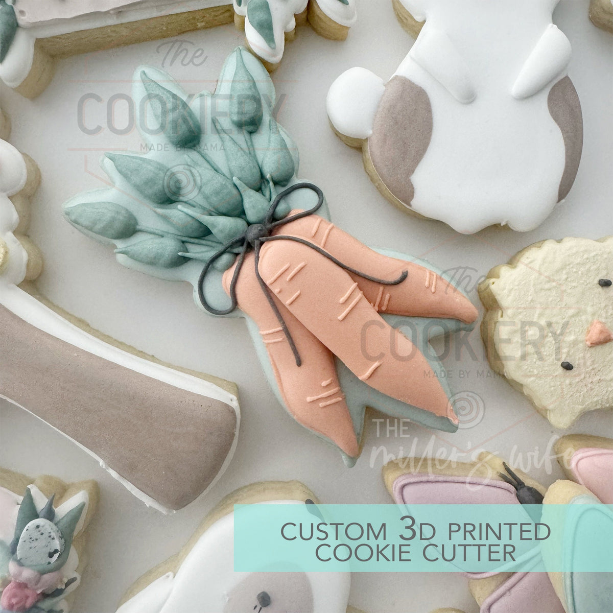 Carrot Bouquet Cookie Cutter - Easter Cookie Cutter - 3D Printed Cooki ...