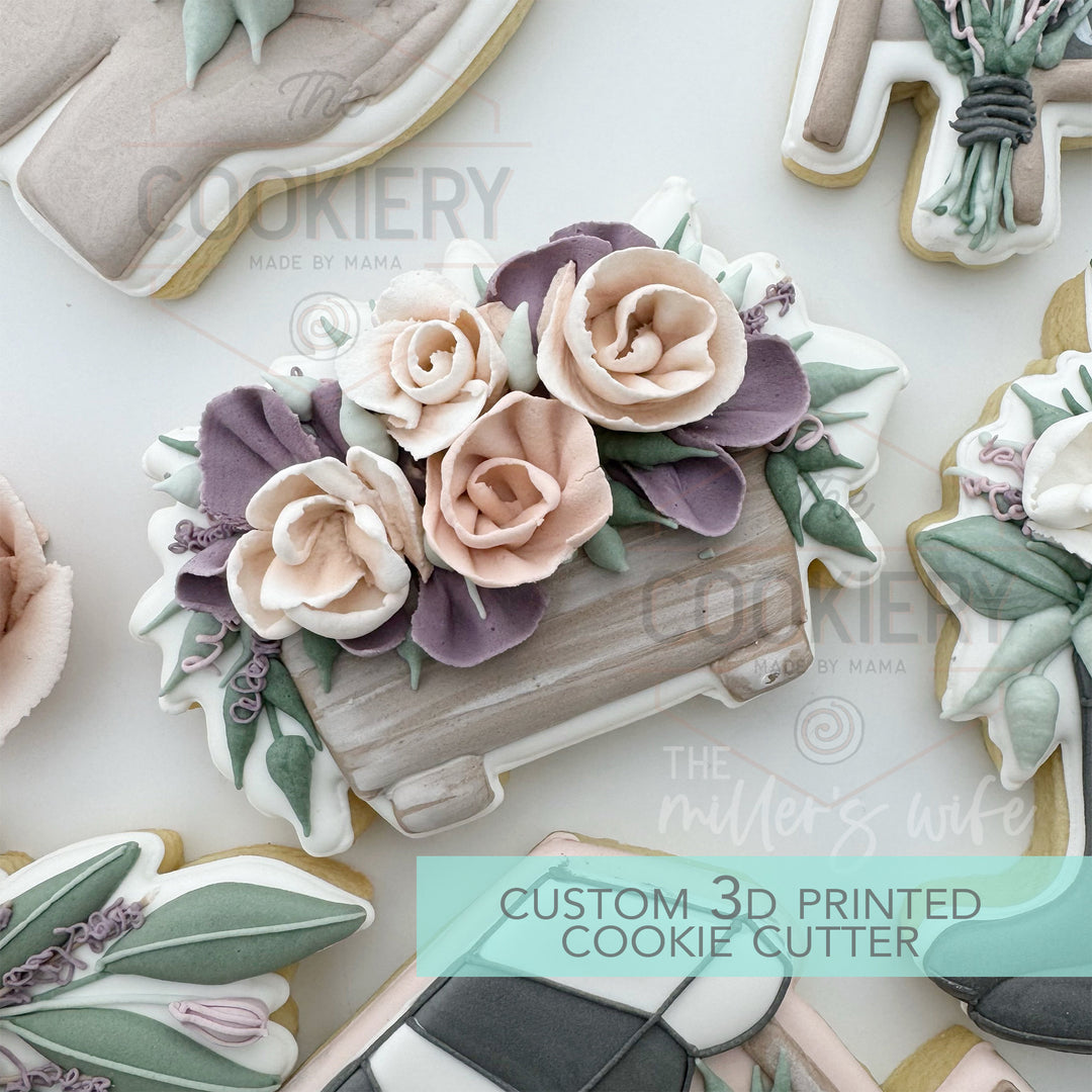 Wooden Flower Box Cookie Cutter Floral Mother s Day Cookie Cutter 3D Printed Cookie Cutter TCK19154